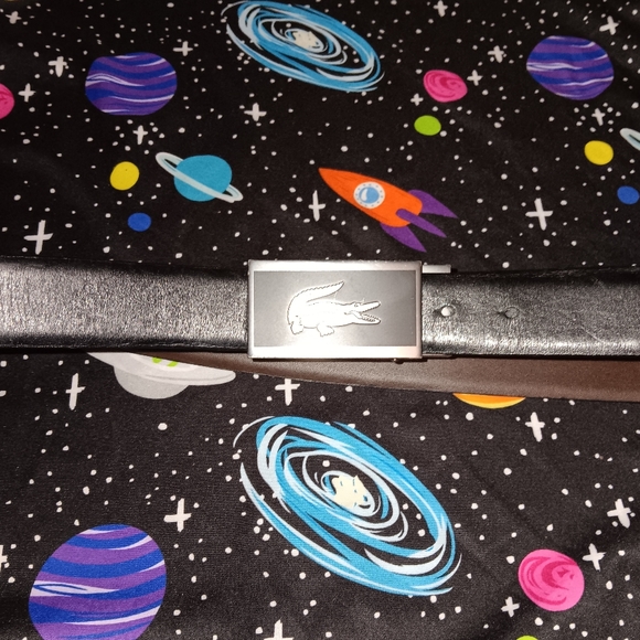 Lacoste | Accessories | Lacoste 38 Leather Black Belt Gator Alligator ...